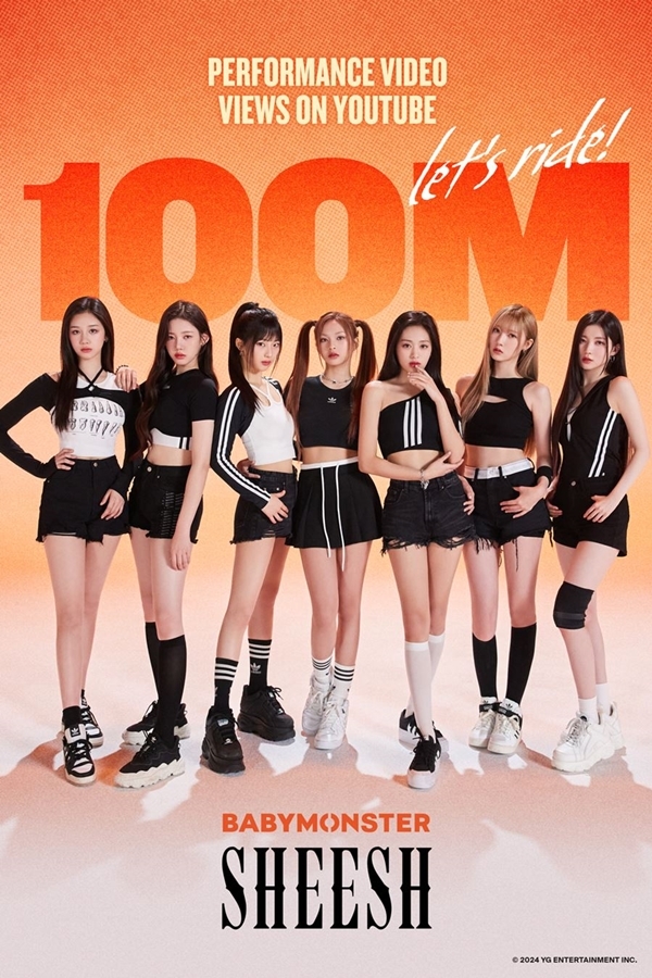 베이비몬스터, ‘SHEESH’ 퍼포먼스 비디오 1억 뷰